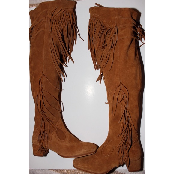 Zara | Shoes | Zara West Bohemian Chestnut Leather Thigh High | Poshmark